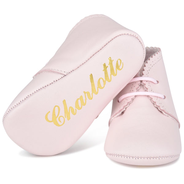 Personalized NameDate Lace-Ups - a classic baby shoe gift - Babyshoe.com